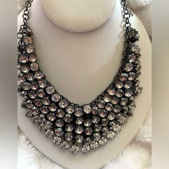 Jewelry | Vintage Stunning Bib Chain Adjustable Rhinestone Necklace ...